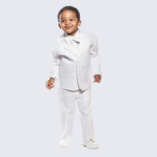 Boys White Tuxedo 5-Piece Set for Kids Teen Children - Ring Bearer ...